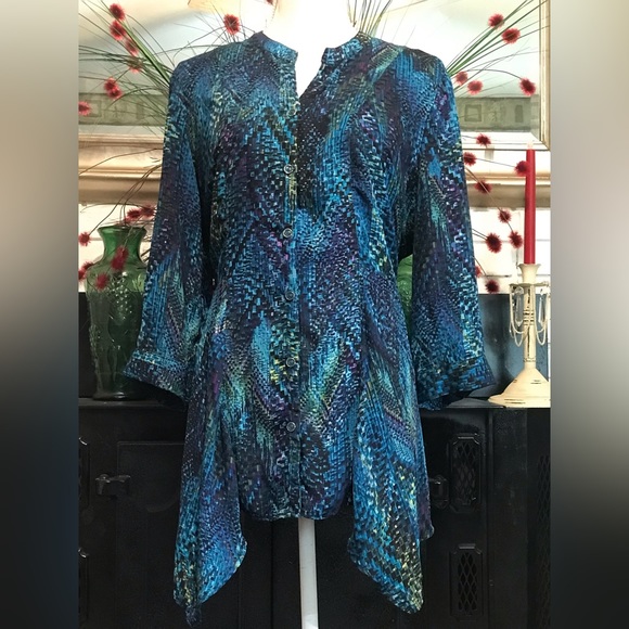 Southern Lady | Tops | Southern Lady Vibrant Multicolor Blouse | Poshmark